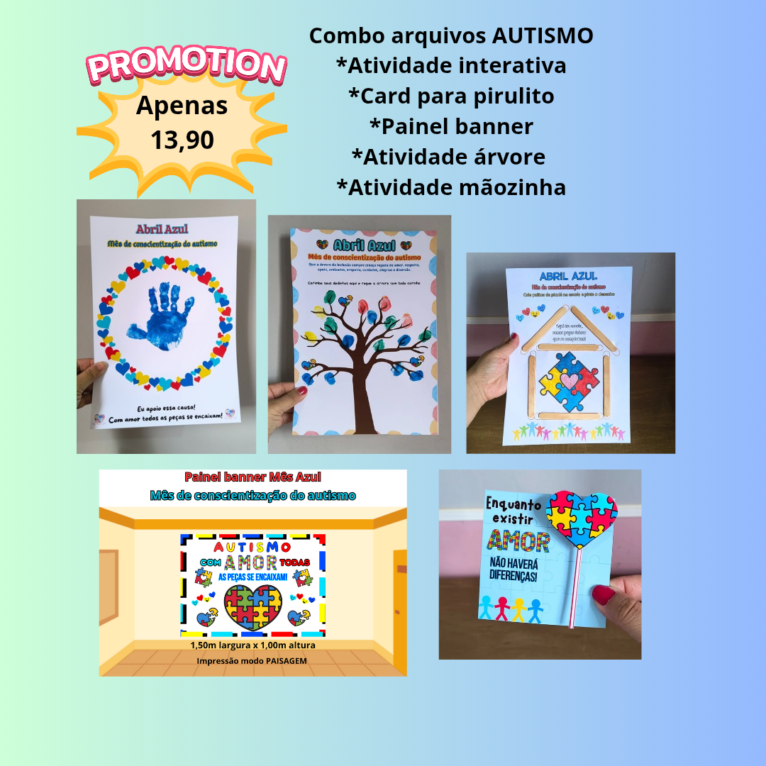 Combo mês do autismo – Débora Atividade Infantil